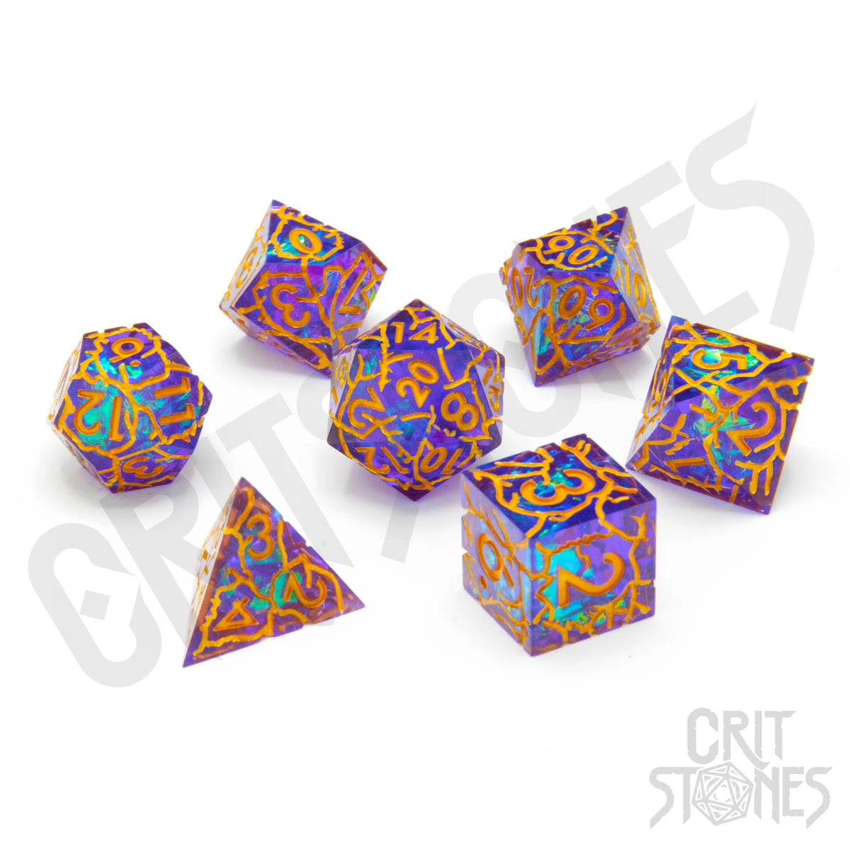 Radiant Rune Sharp Edge Resin RPG Dice Set – Oaken Vault